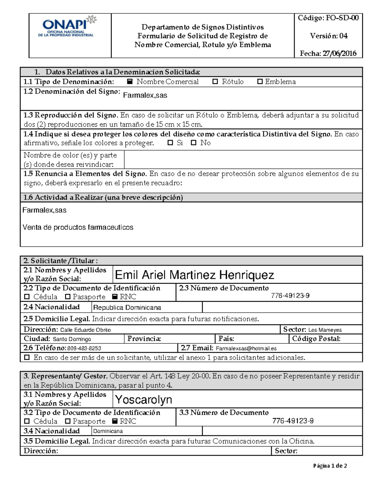 323456100-Formulario- Onapi - Departamento de Signos Distintivos ...