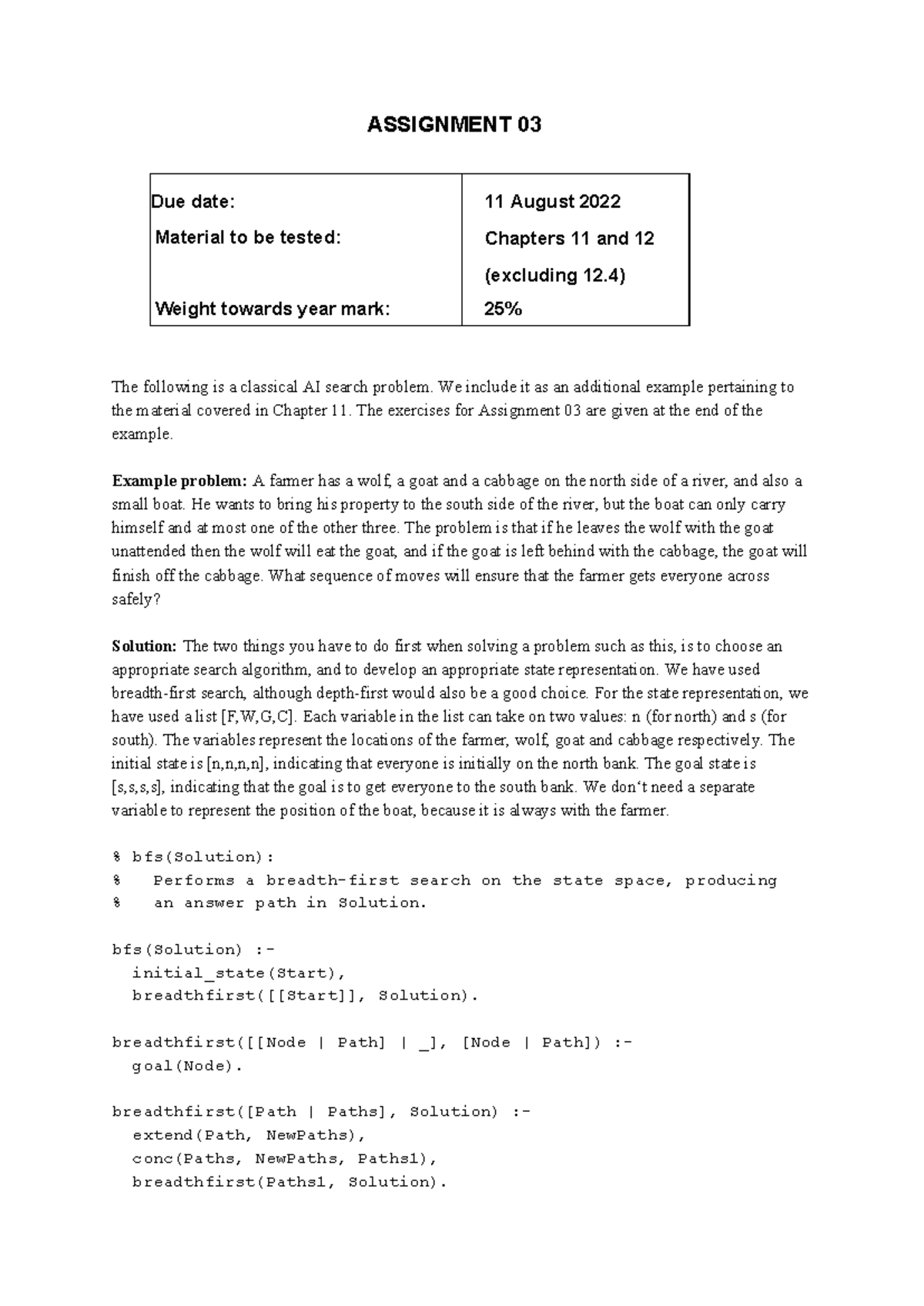COS4851-2022-Assignment 3 - ASSIGNMENT 03 Due date: Material to be ...