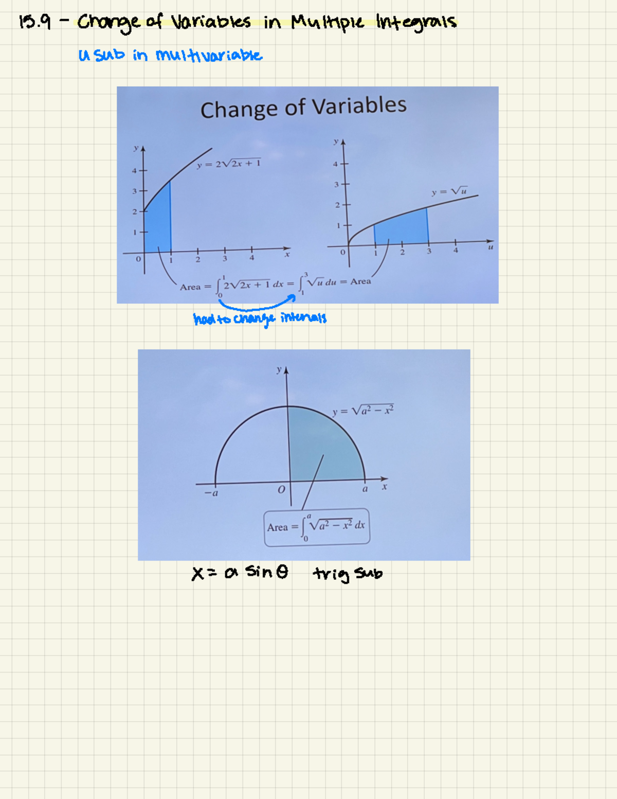 15.9 Lecture - Change of variables in Multiple Integrals a sub in multivariable had to¥itervais ...