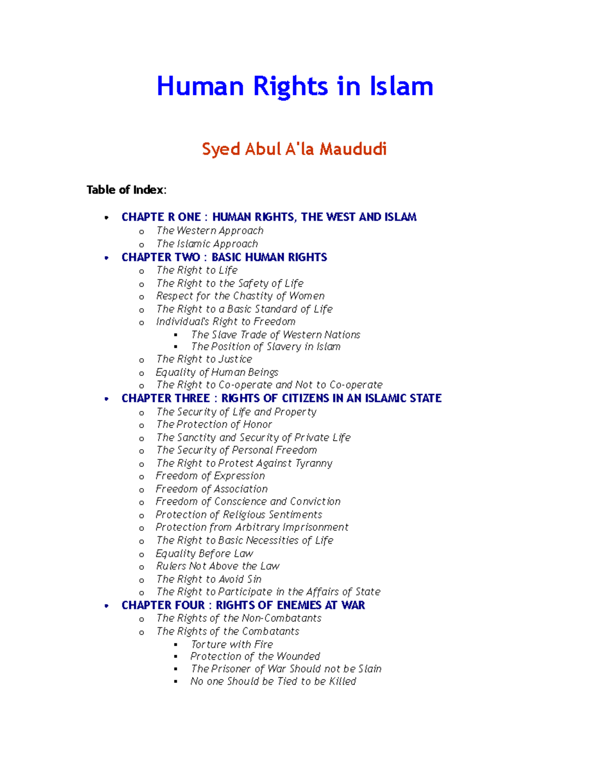 0 Human Rights in Islam - Gender, Islamic Laws & Human Rights - Sindh ...