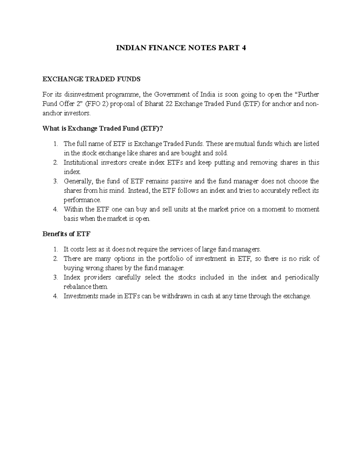 Indian Finance Notes PART 4 - INDIAN FINANCE NOTES PART 4 EXCHANGE ...