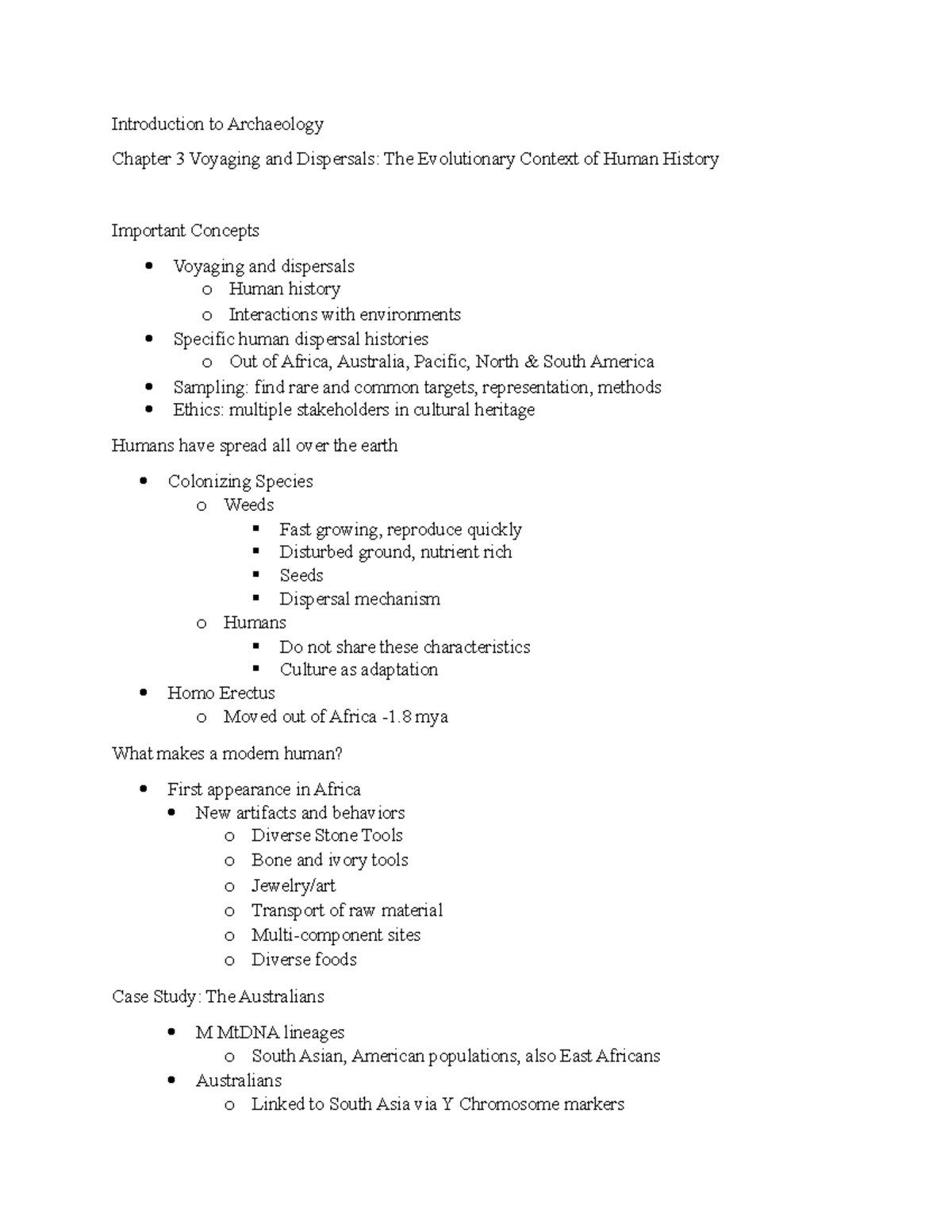 Introduction to Archaeology Notes - Introduction to Archaeology Chapter ...