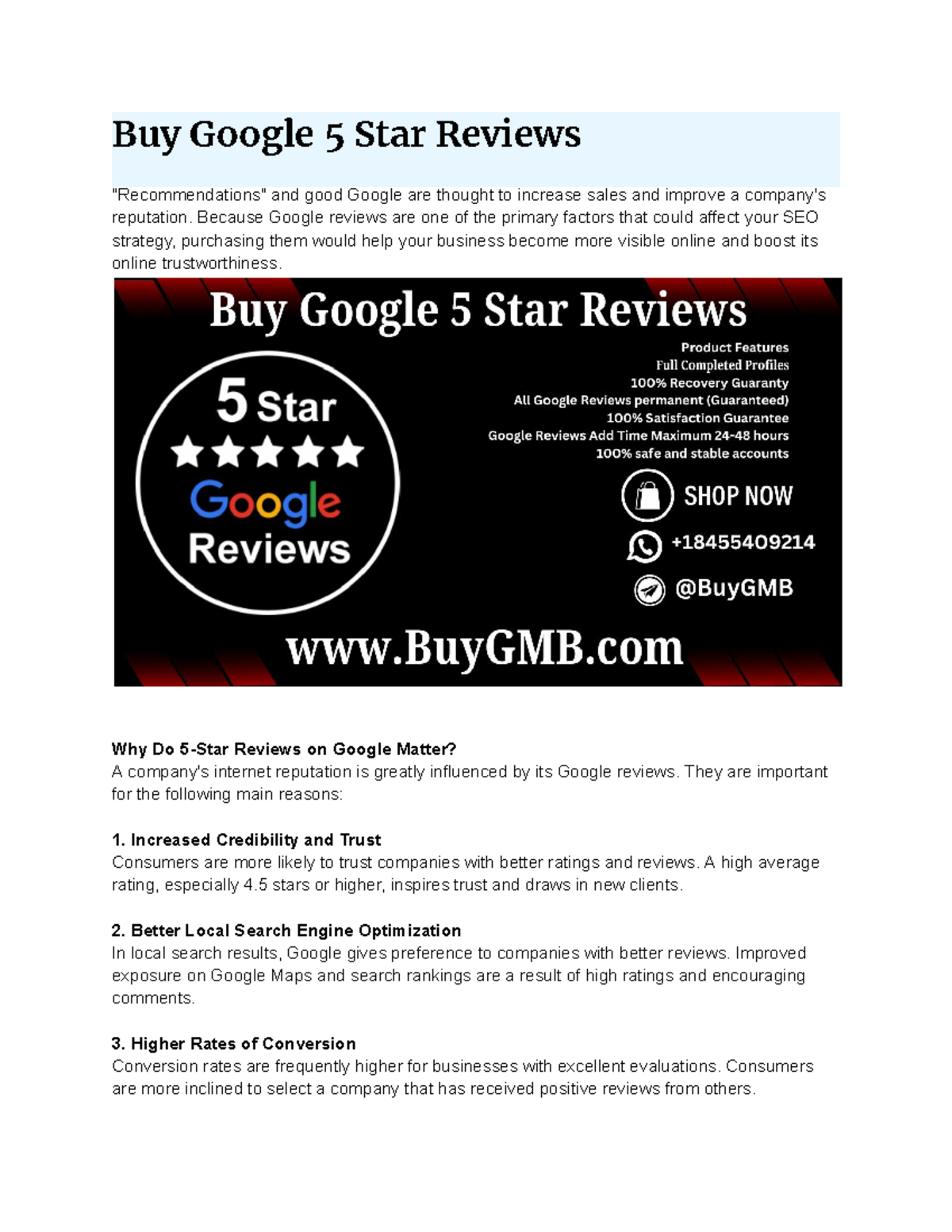 Buy Google 5 Star Reviews - Buy Google 5 Star Reviews "Recommendations ...