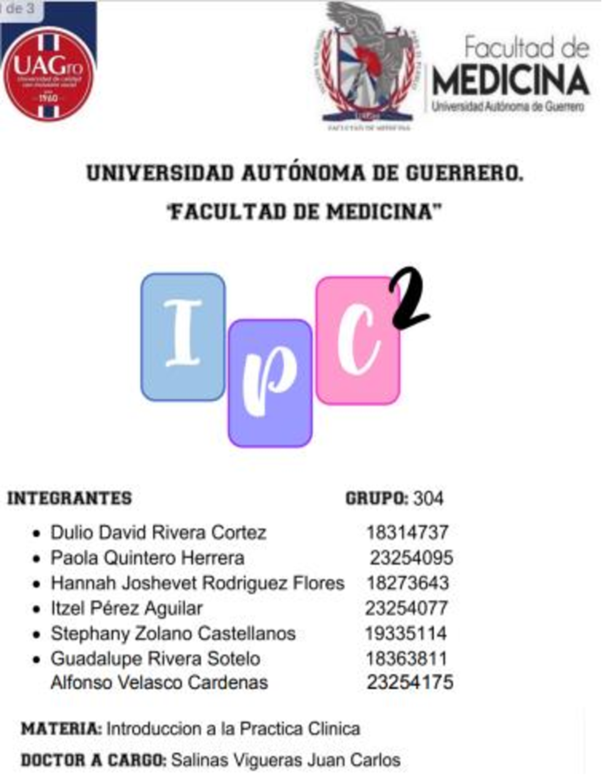 Resumenes IPC DR JUAN Carlos Equipo 3 - La exploración nos sirve para ...