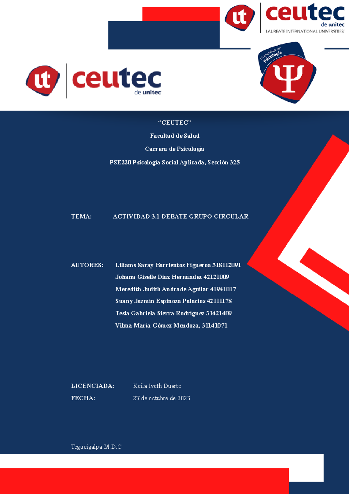 Debate Grupo circular - Centro Universitario Tecnológico “CEUTEC ...