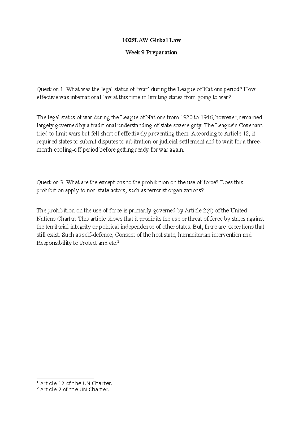 Global Law wk9 submission - 1028LAW Global Law Week 9 Preparation ...