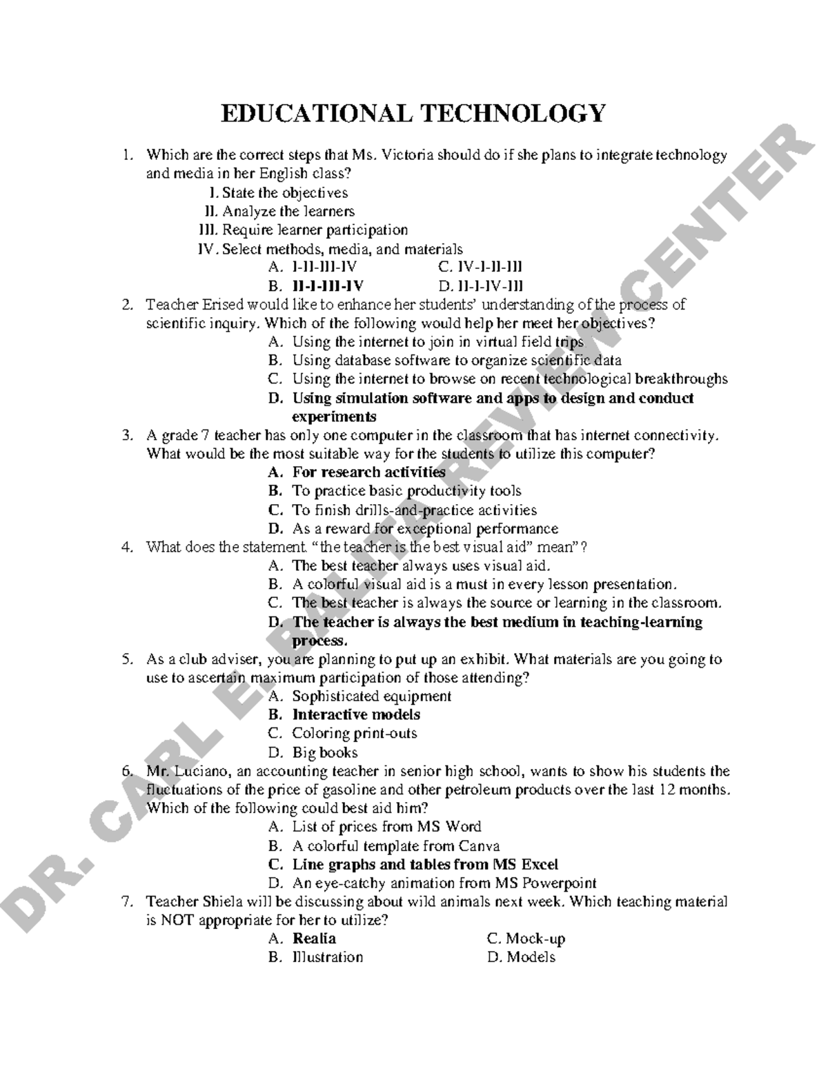 Technology for Teaching AND Learning part 3 - EDUCATIONAL TECHNOLOGY ...