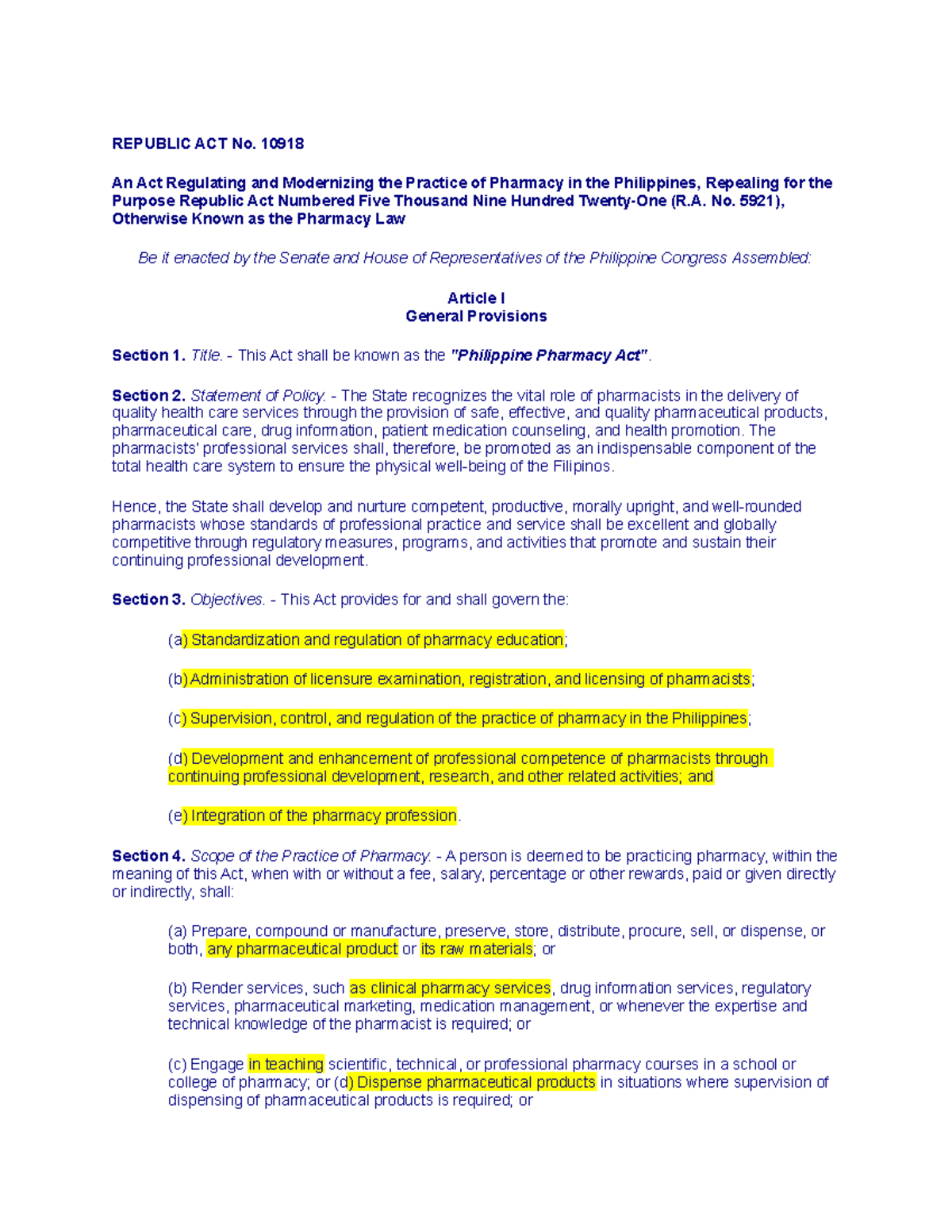 Republic ACT No - Introduction to Health care system - REPUBLIC ACT No ...