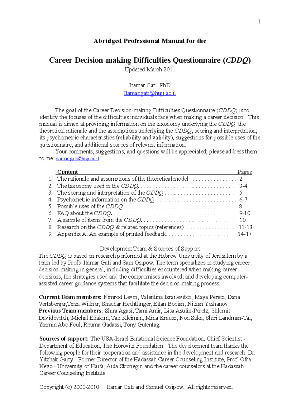 CDDQ Manual Eng 11 2014 - Abridged Professional Manual for the Career ...