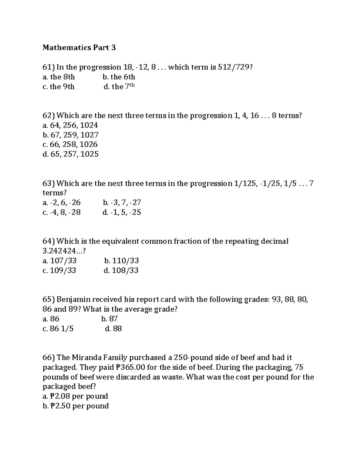 Part 3 Mathematics - Just Keep Reading - Mathematics Part 3 In the ...