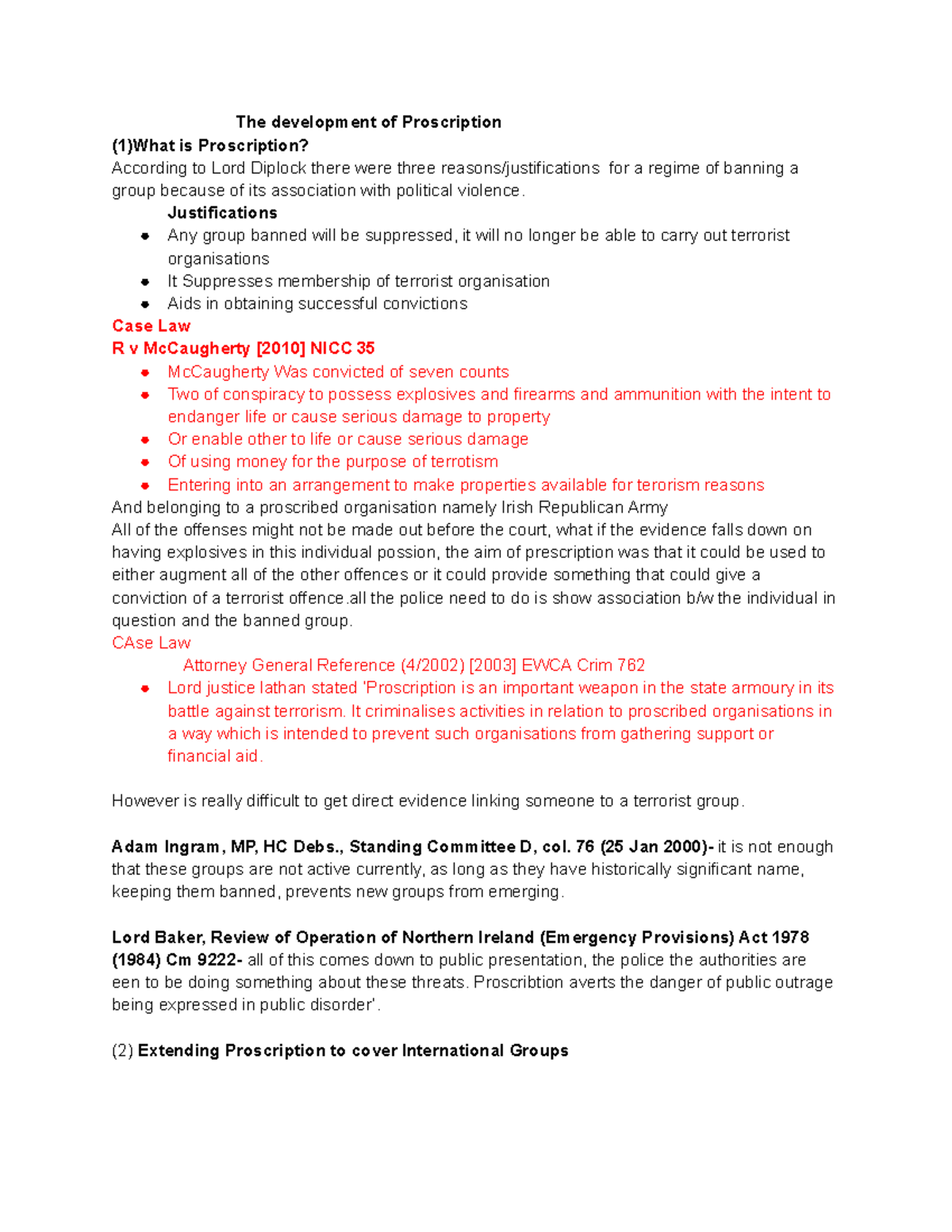 Topic 3 proscribing terrorist organisations - The development of ...