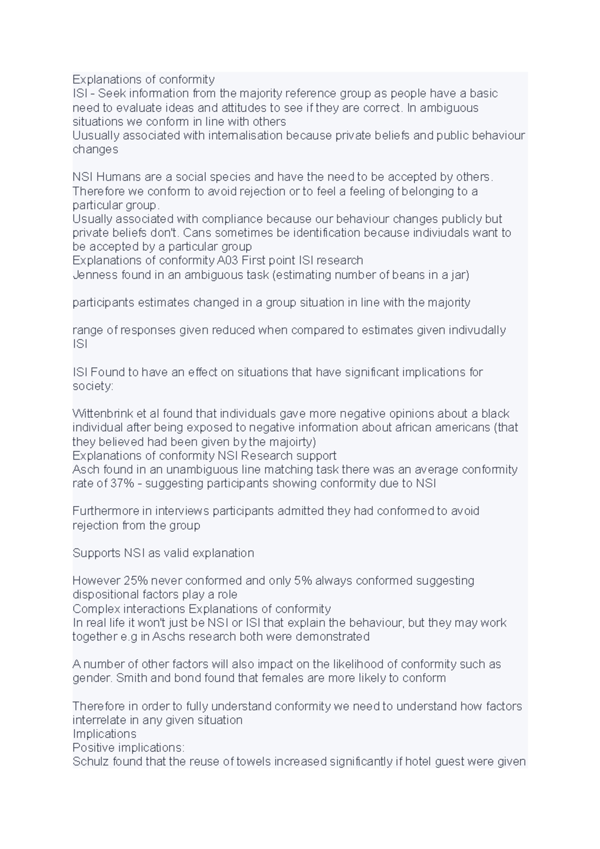 Explanations of conformity mega pack - Explanations of conformity ISI ...