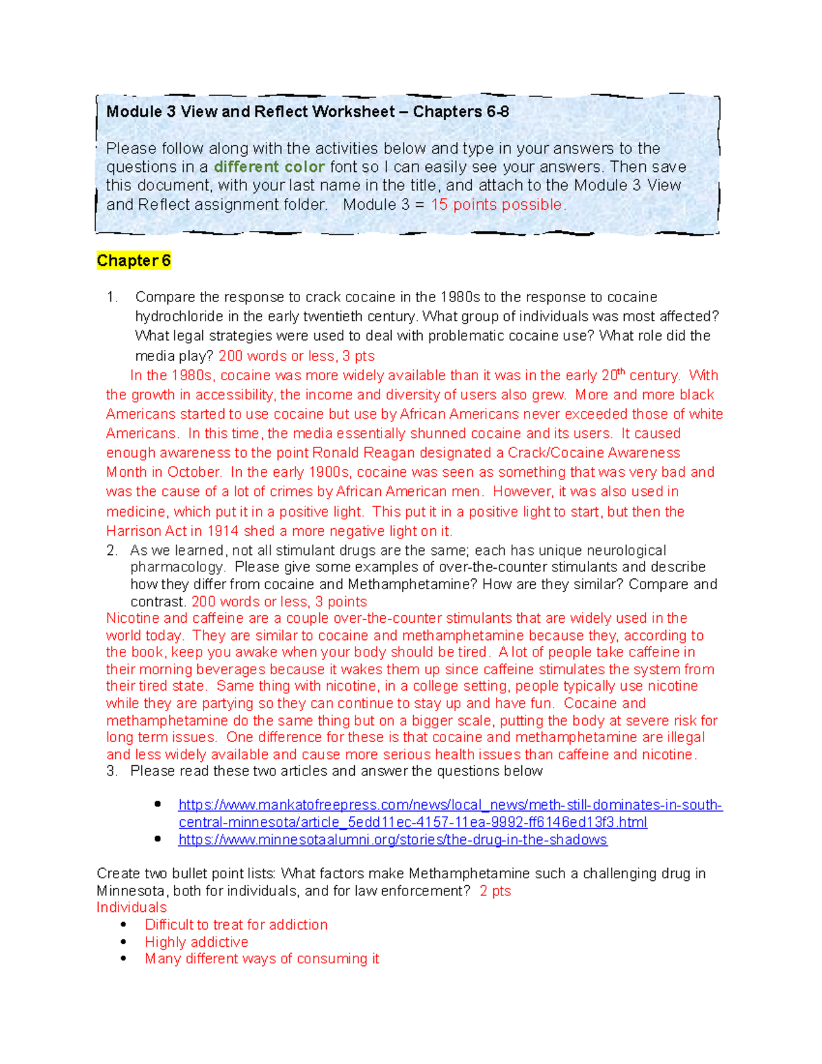 Module 3 View and Reflect Worksheet - Studocu