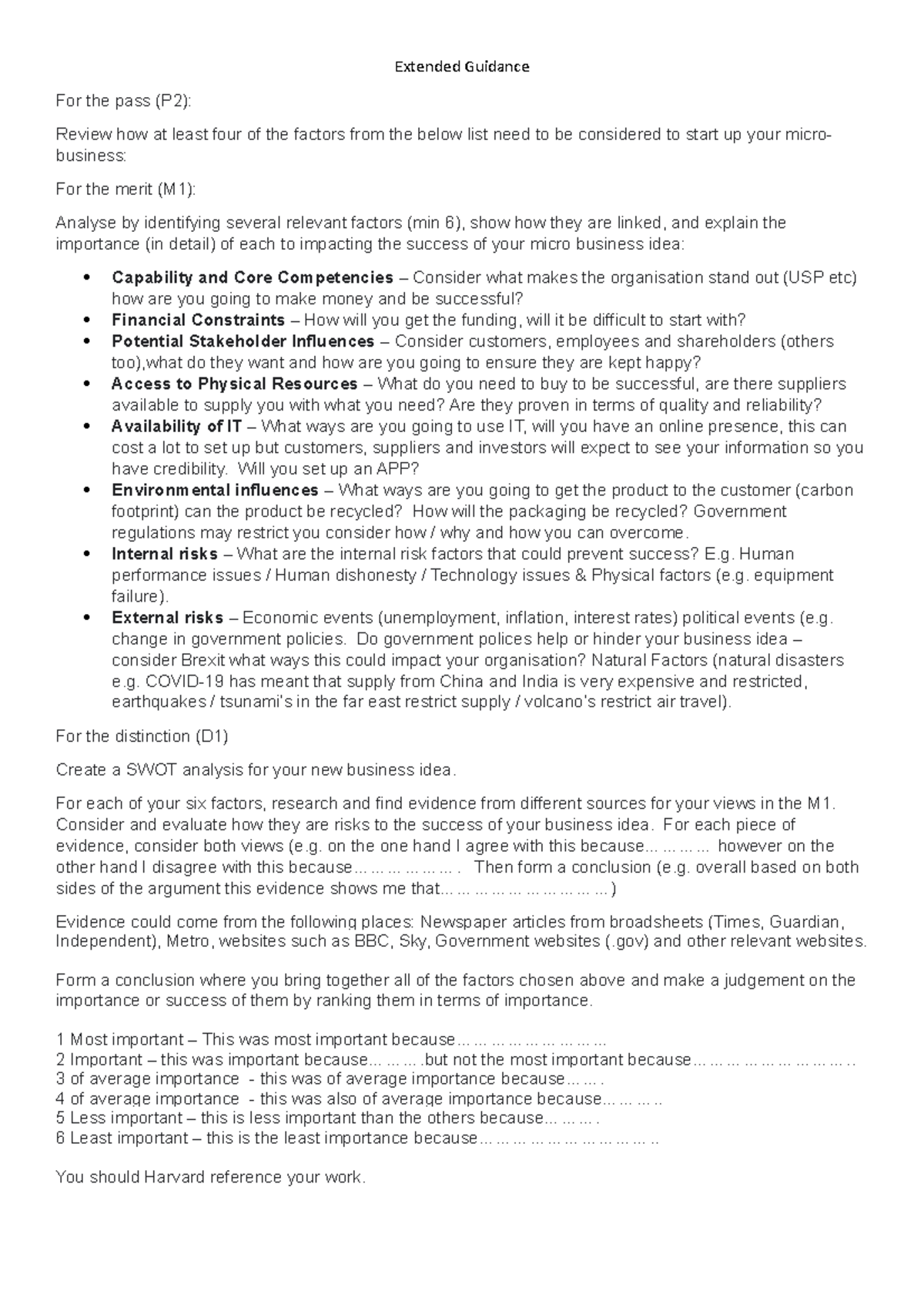 Assignment 1 guidance Updated 12102020 - Extended Guidance For the pass ...