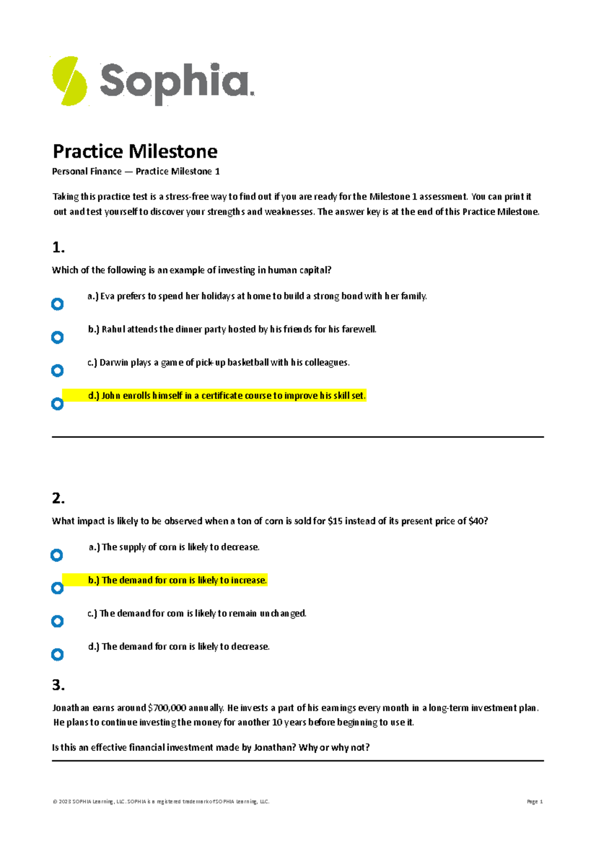 Econ1010 unit 1 practice milestone - Practice Milestone Personal ...