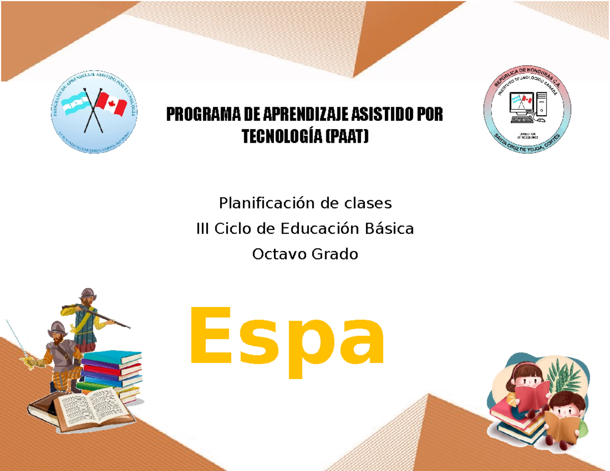 Portadas de octavo - TECNOLOGÍA (PAAT) Espa ñol ####### Planificación ...
