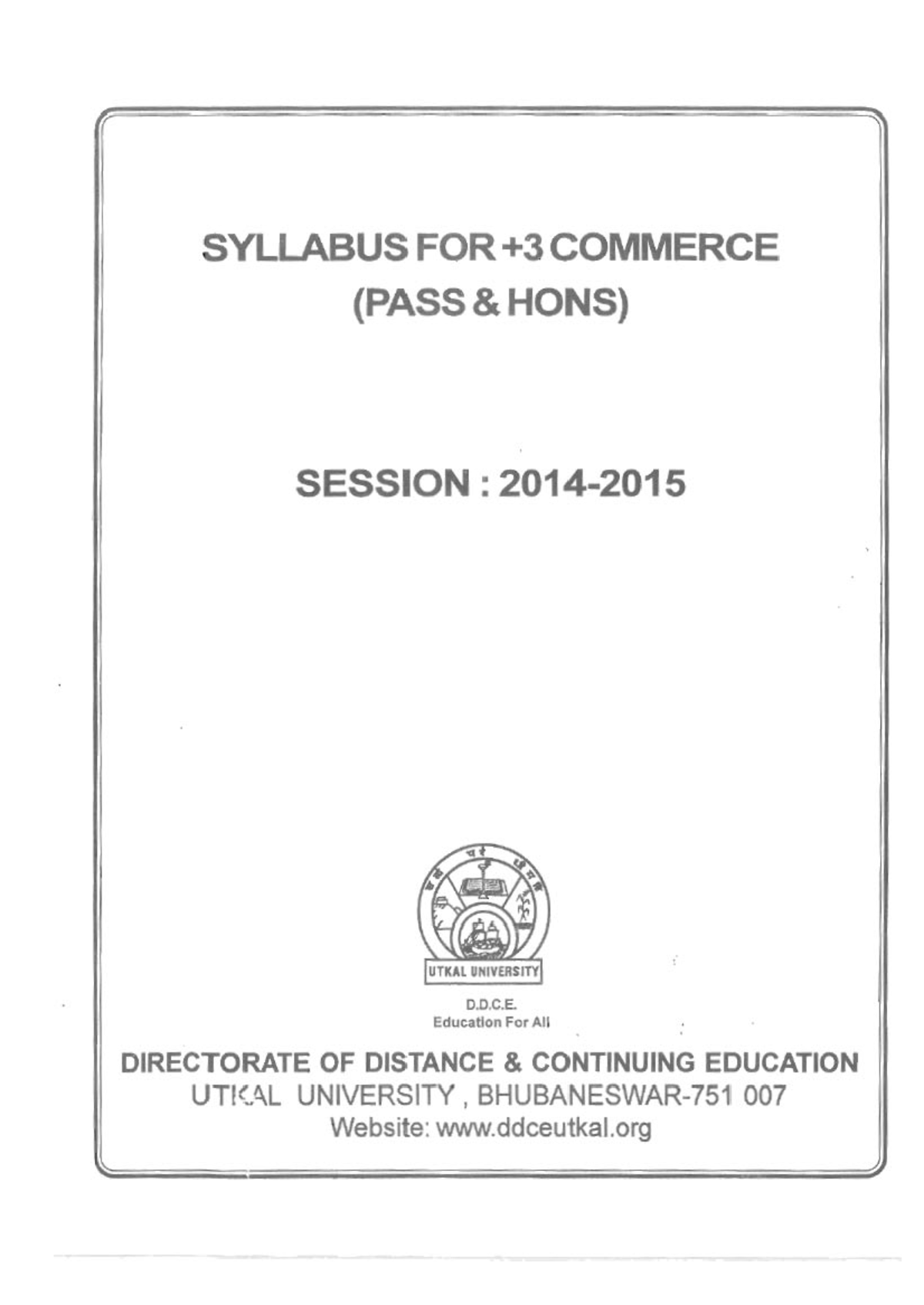 BCom-syb - All are important - SYLLABUS FOR COMMERCE (PASS HONS ...