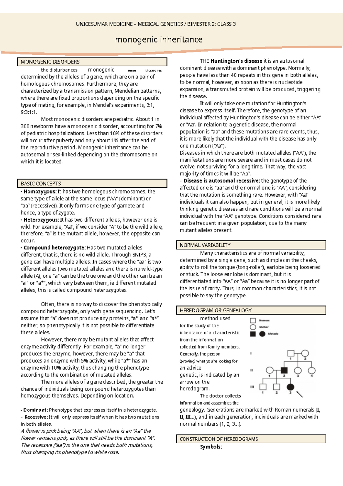 Monogenic inheritance - UNICESUMAR MEDICINE – MEDICAL GENETICS ...