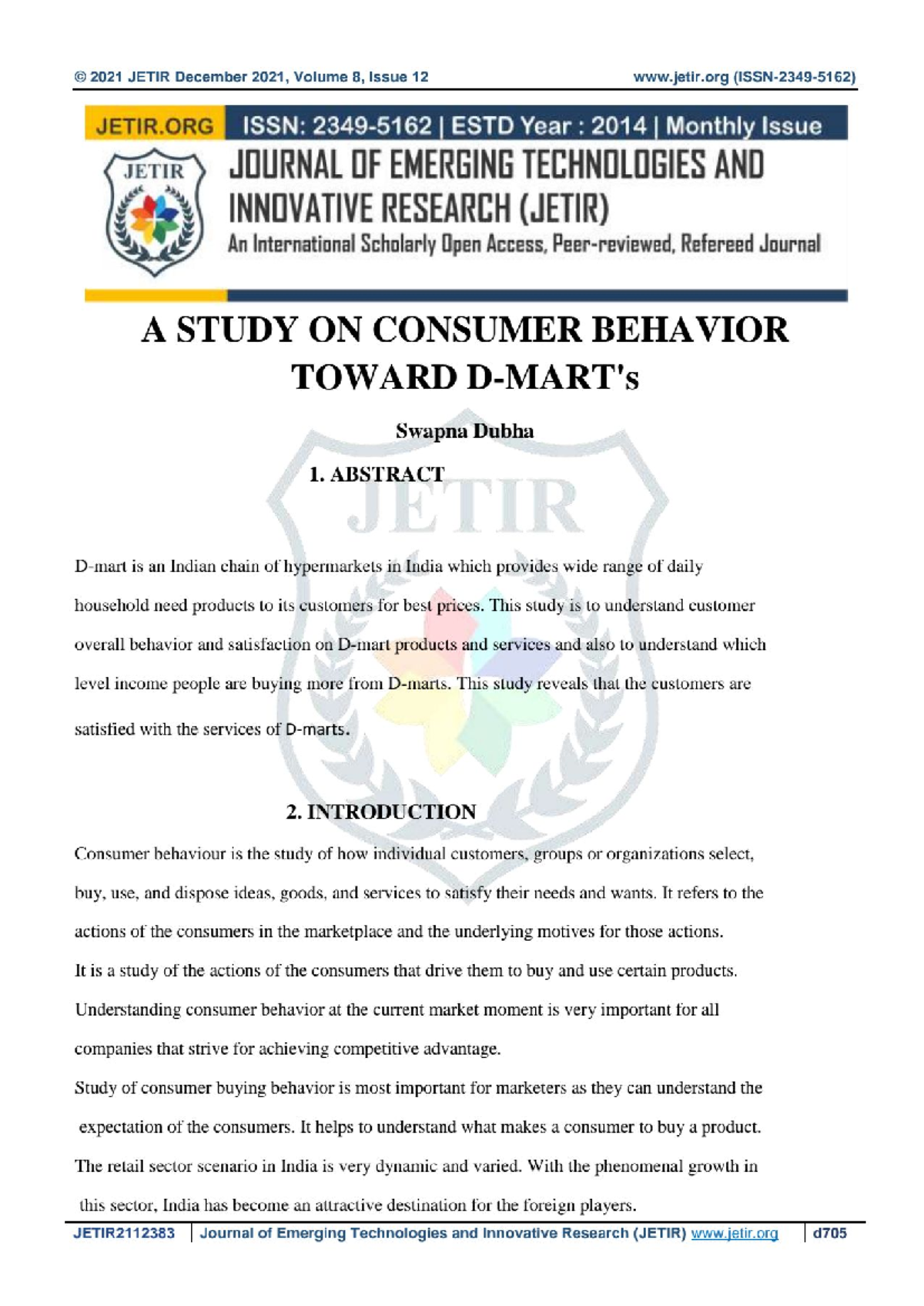 Jetir 2112383 - THIS IS A ASSIGNEMNT MATERIAL - 2021 JETIR December ...