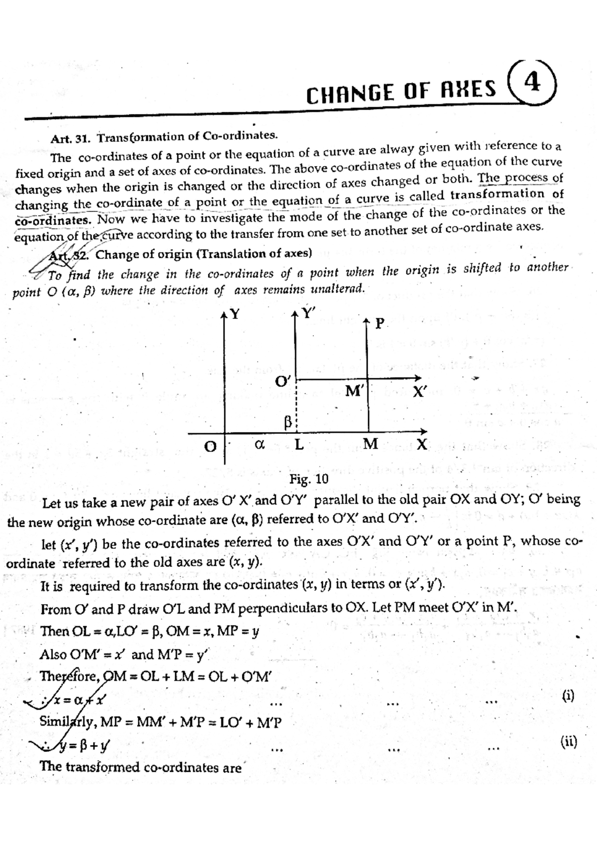 Change of Axes-Book - Differential and Integral Calculus - Studocu
