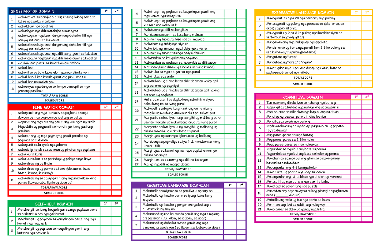 ECCD- Bisaya FOR Kinder - FINE MOTOR DOMAIN 1 st 2 nd 1 Makagamit ang ...
