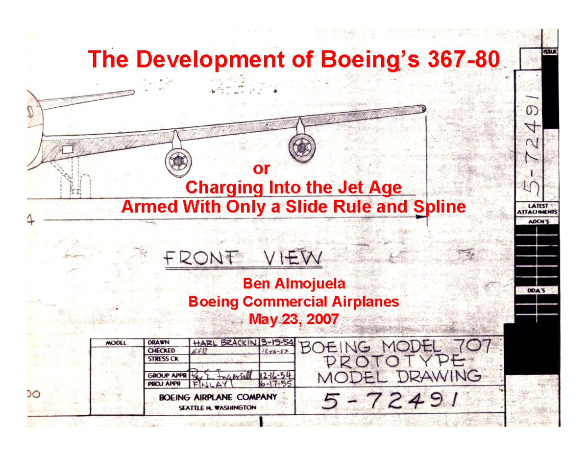 Boeing 367 80 Development - The Development of Boeing’s 367- or. Charging Into the Jet Age Armed ...