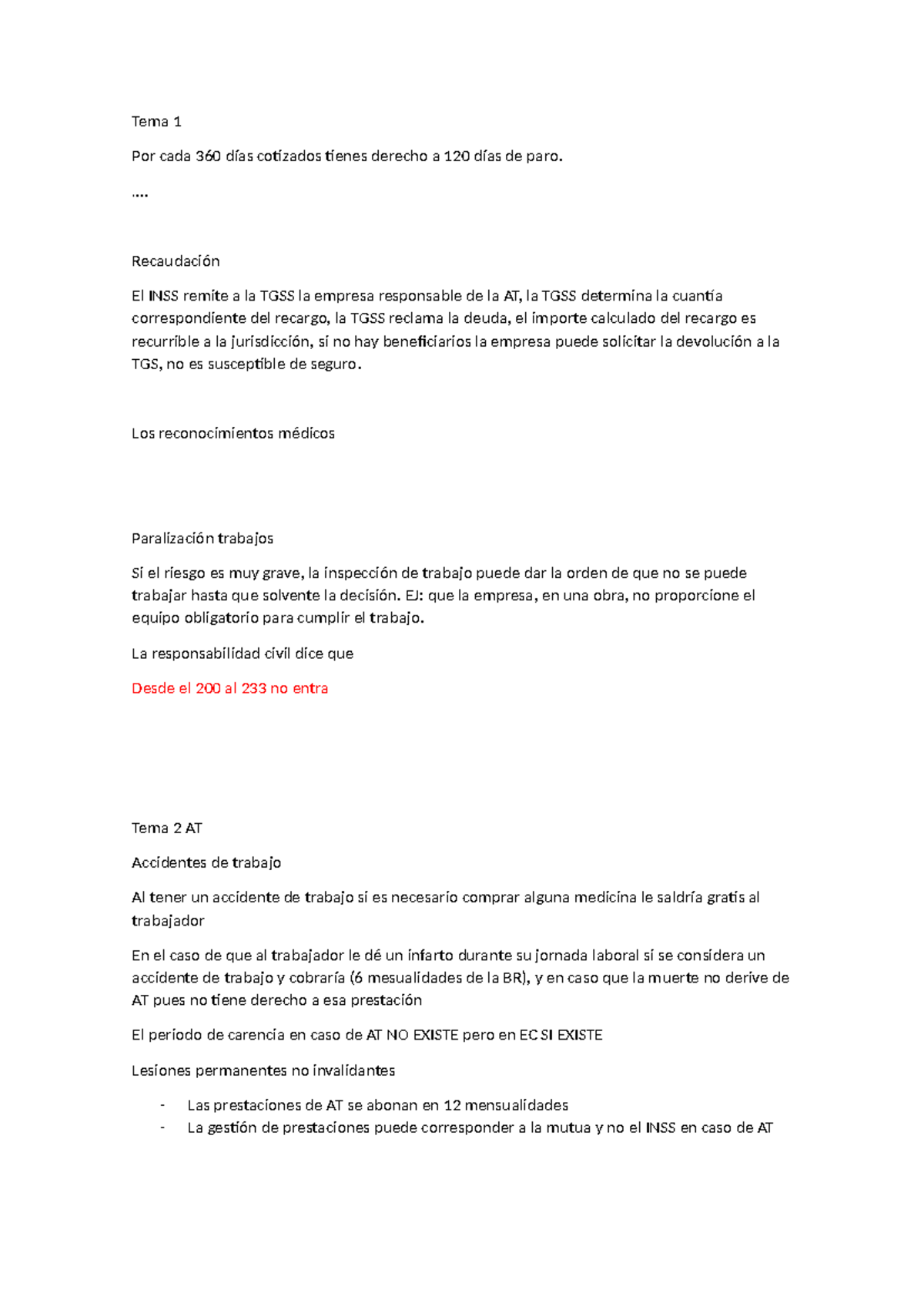 Prestación de la SS - ejercicio de las prácticas - Tema 1 Por cada 360 días cotizados tienes ...