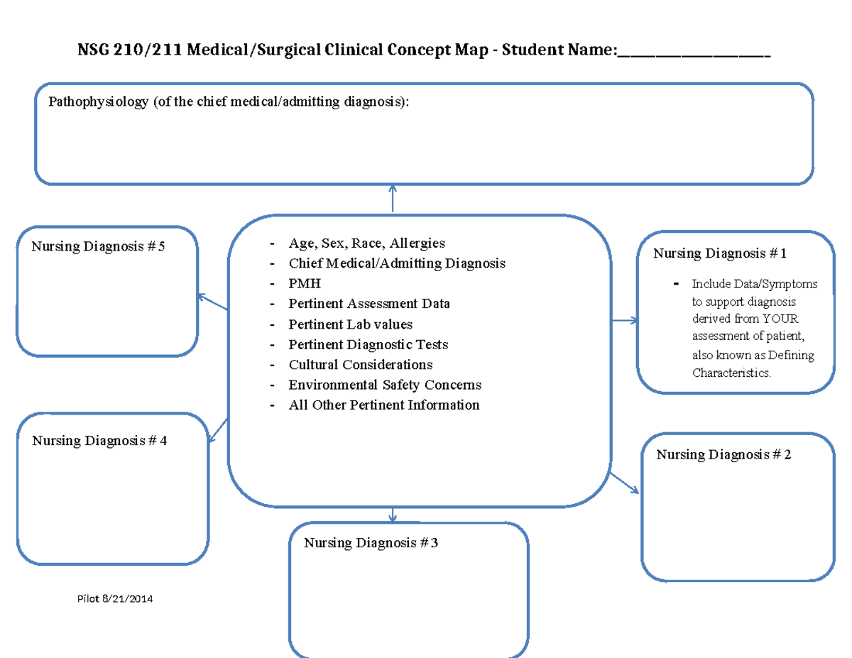 NSG 210 & 211 Concept Map Template - NSG 210/211 Medical/Surgical ...