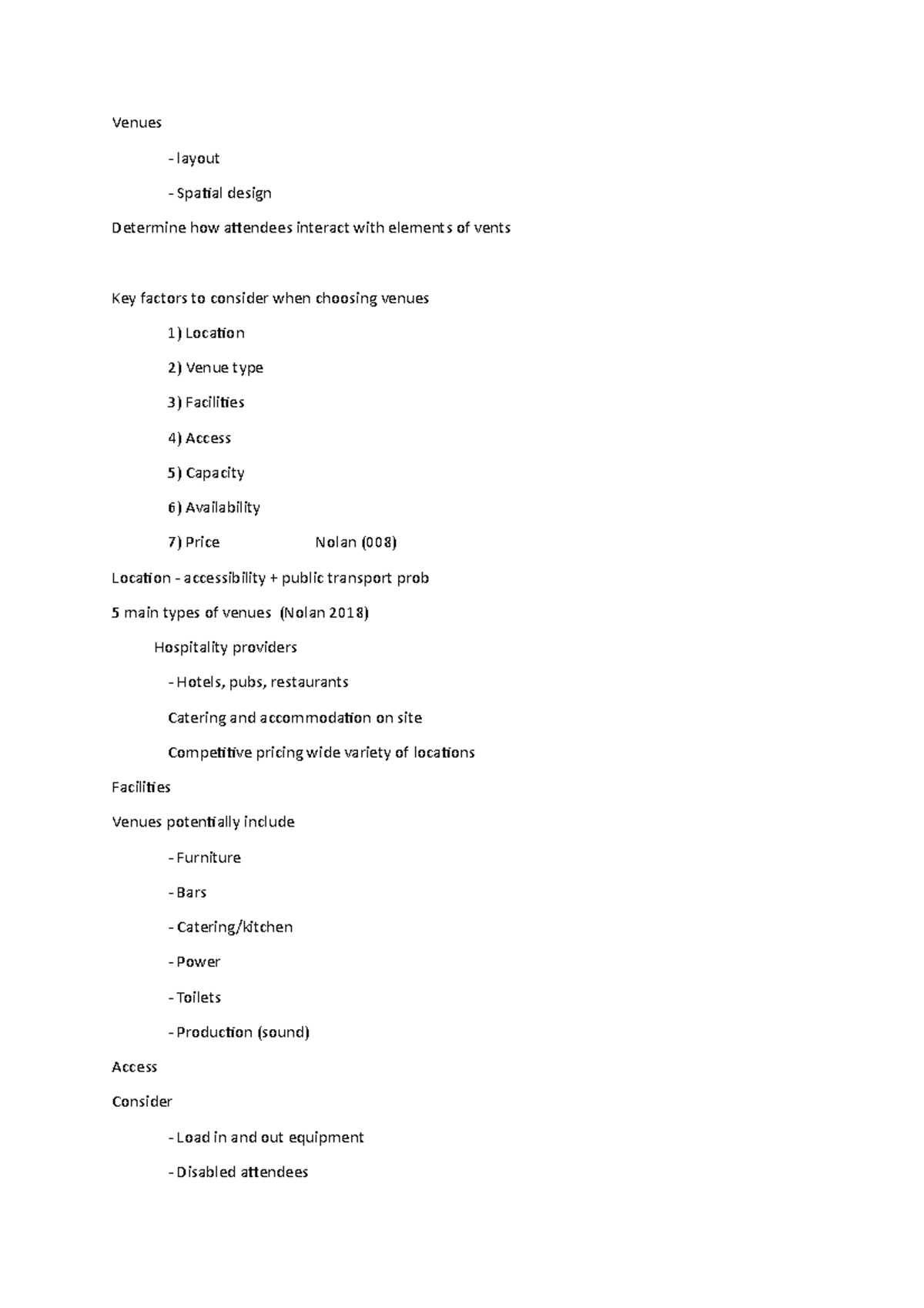 Event Planning lecture 5 notes - Venues - layout - Spatial design ...