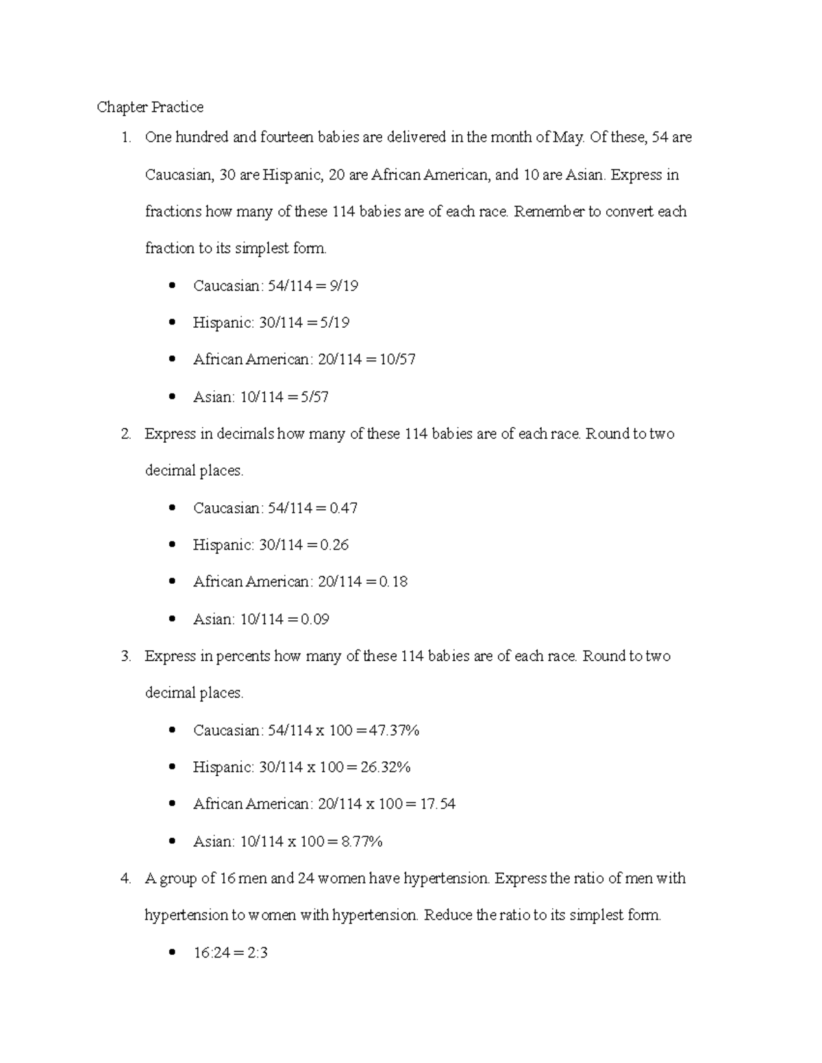 Stats Chapter 2 Practice - Chapter Practice 1. One hundred and fourteen ...