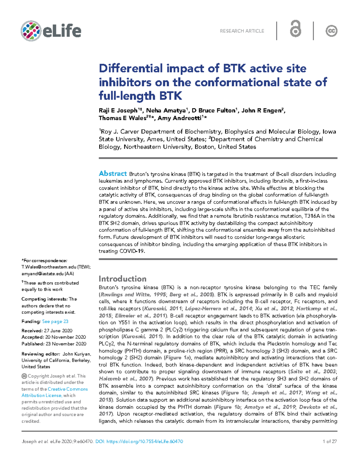 Enzyme btk for the ibrutinib medicine - RESEARCH ARTICLE Differential ...