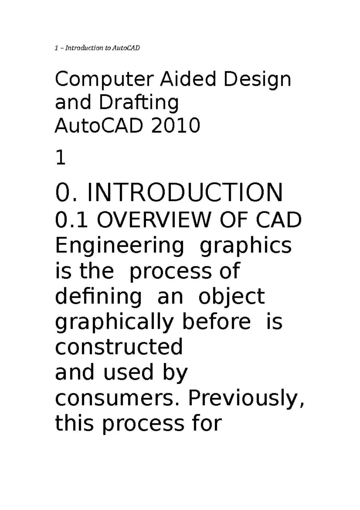 1 – Introduction to Auto CAD - audit and assurance - UNIMAID - Studocu