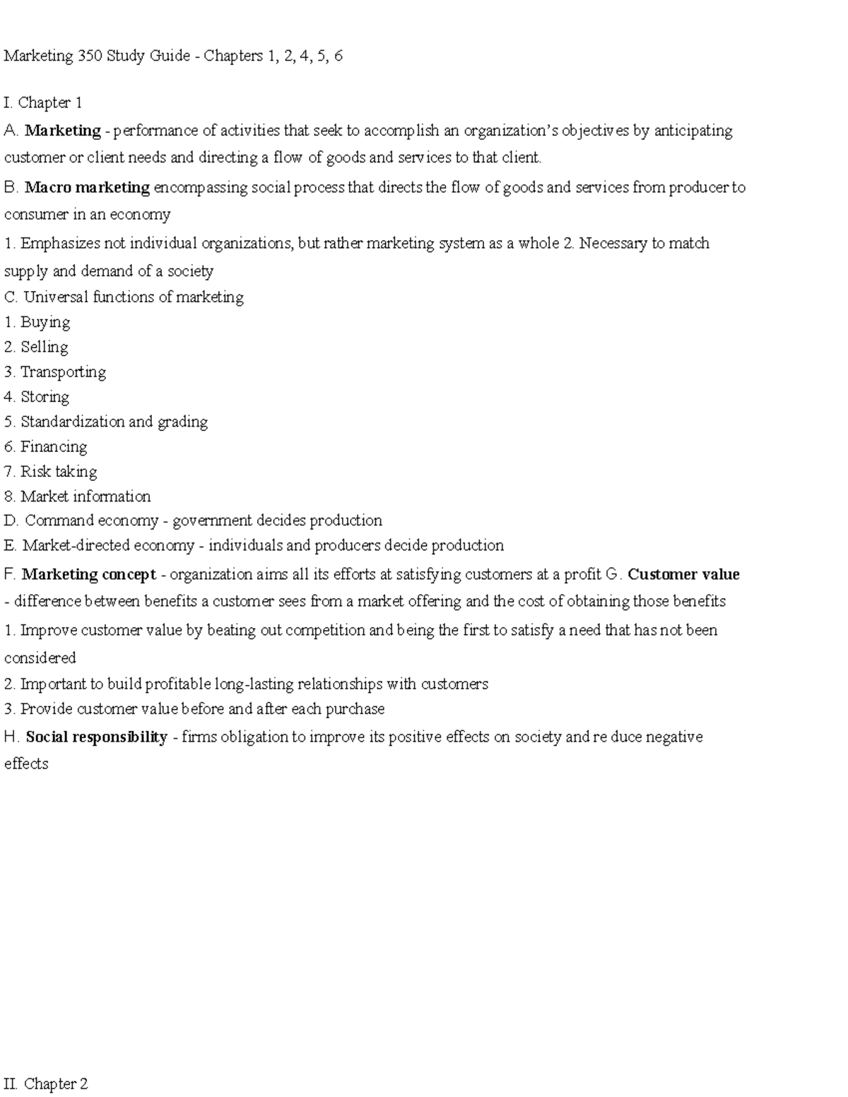 MKT 350 Exam 1 review - This is a study guide - Marketing 350 Study ...