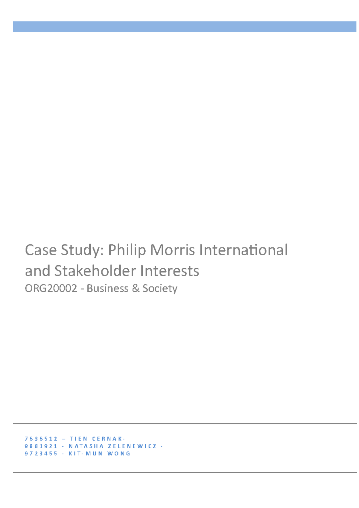 Phillip Morris Assignment - Case Study: Philip Morris International and ...