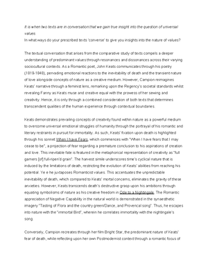 Band 6 “Past The Shallows” HSC Essay - Human experiences are varied and ...