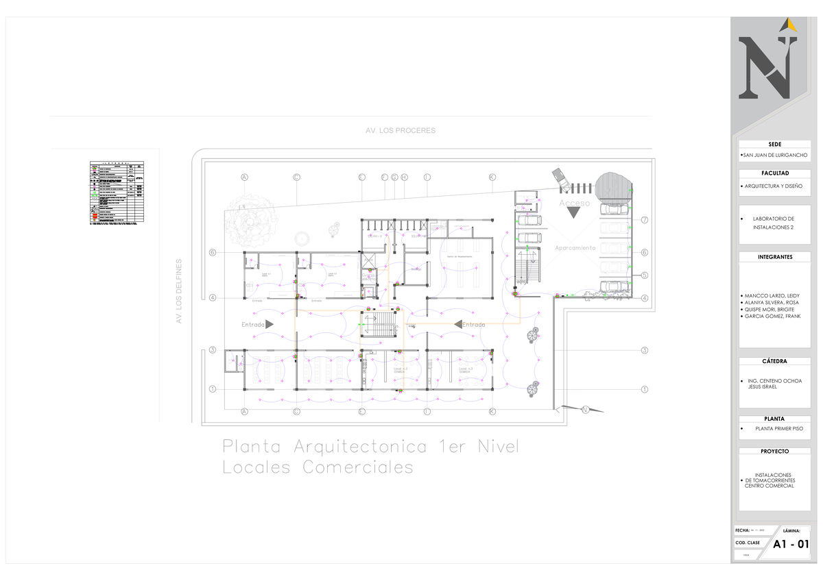 Alumbrado - + T ####### C ####### T T ####### C ####### C AV. LOS DELFINES AV. LOS PROCERES T ...