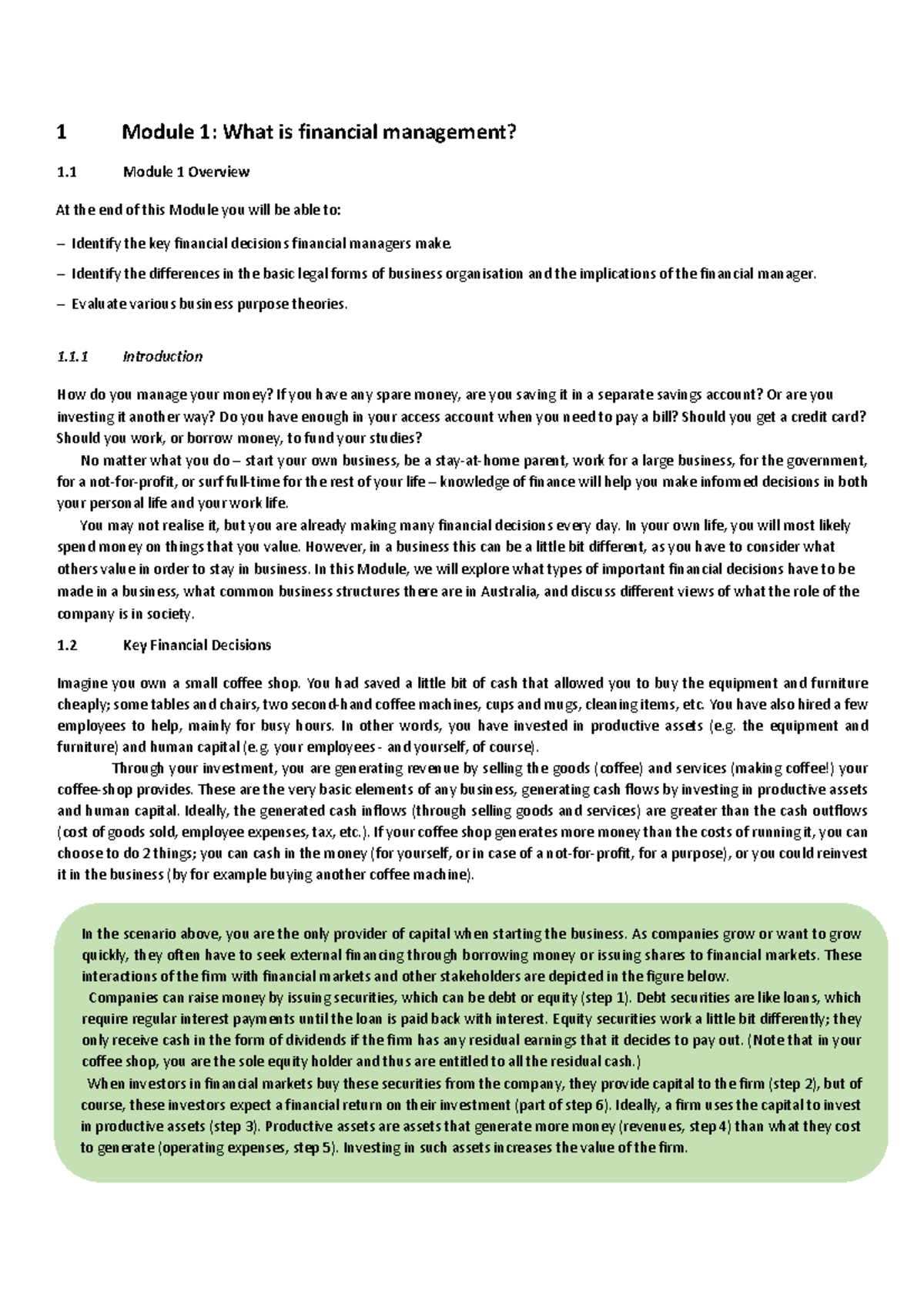 Combined Module Lecture - 1 Module 1: What is financial management? 1 ...