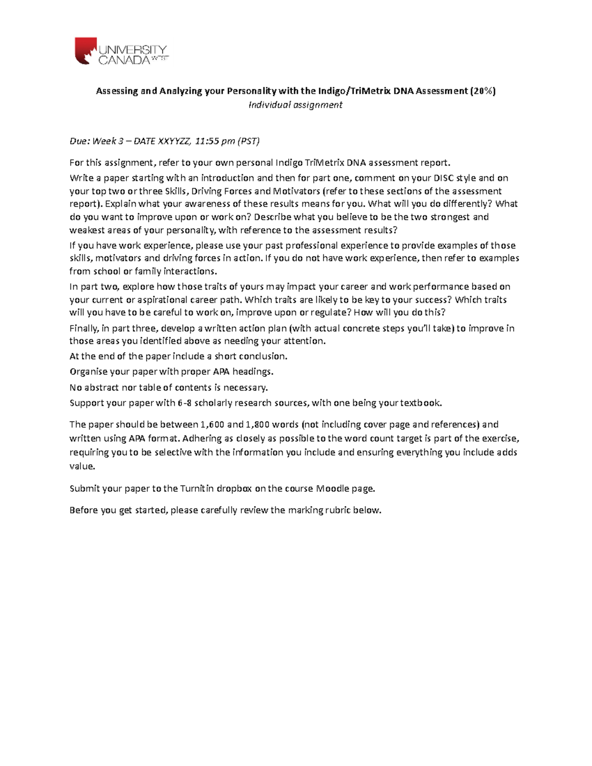 Indigo Assessment (1)1 - Assessing and Analyzing your Personality with ...