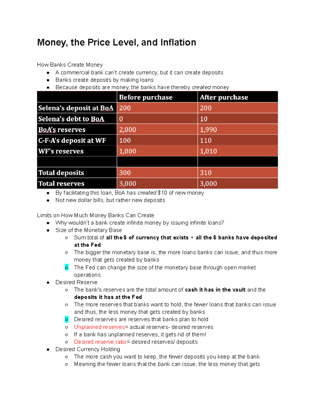 Money, the Price Level, and Inflation - Meaning the fewer loans that ...