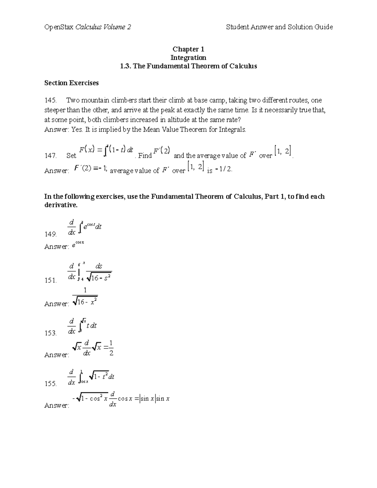 Calculus Volume 2 SASG 01 03 - Chapter 1 Integration 1. The Fundamental ...