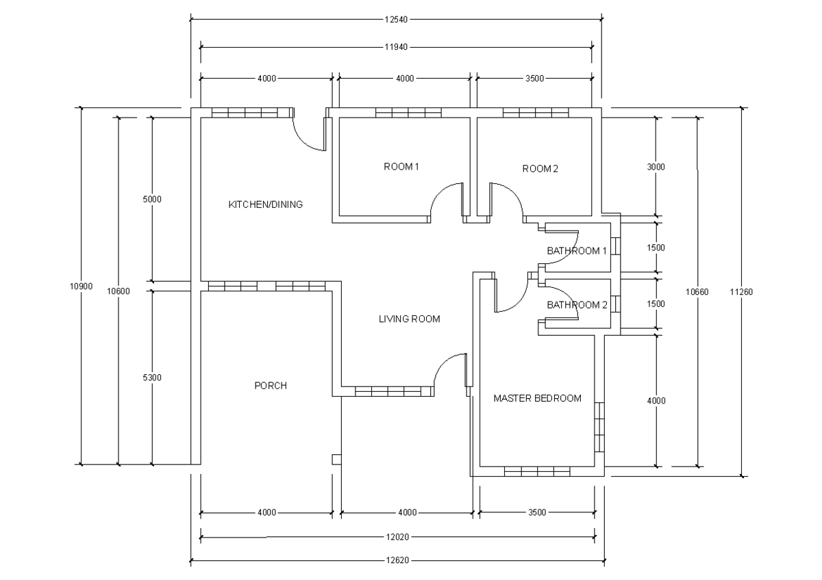 ECM433 - House layout (w measurements) - Civil Engineering - KITCHEN ...