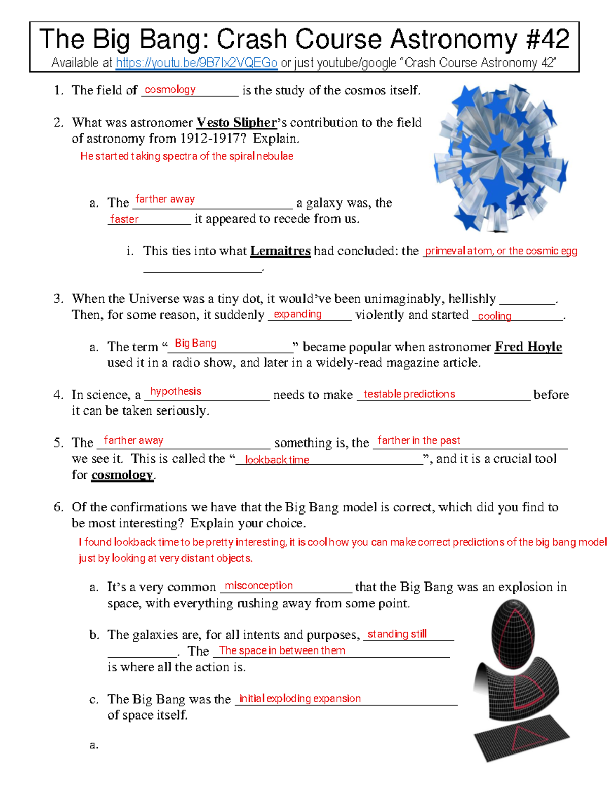 Kami Export - Crash Course Astronomy 42The Big Bang Cosmology Part ...