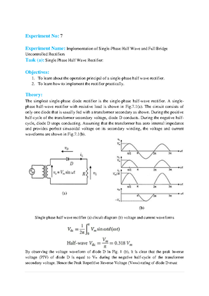 Lab-Report-5 - Lab Report for Power System Protection - Experiment No: 5 Experiment Name ...