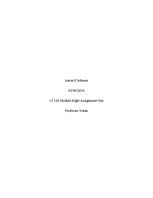 CJ-120 4-1 - 100 - Aaron P Schauer 1/10/ CJ- Professor Nolan Module 4 ...