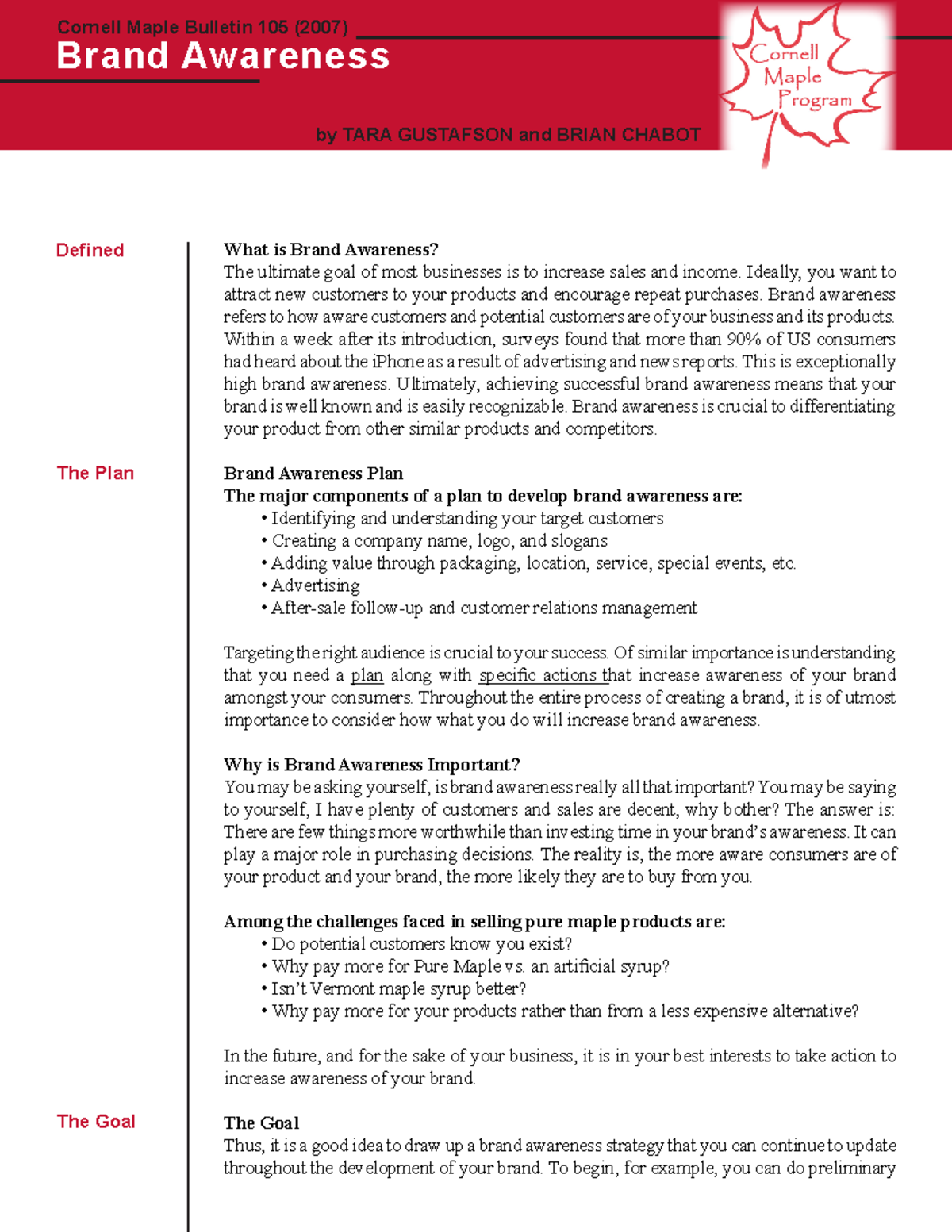 19. Brand Awareness (Article) Author Tara Gustafson, Brian Chabot ...