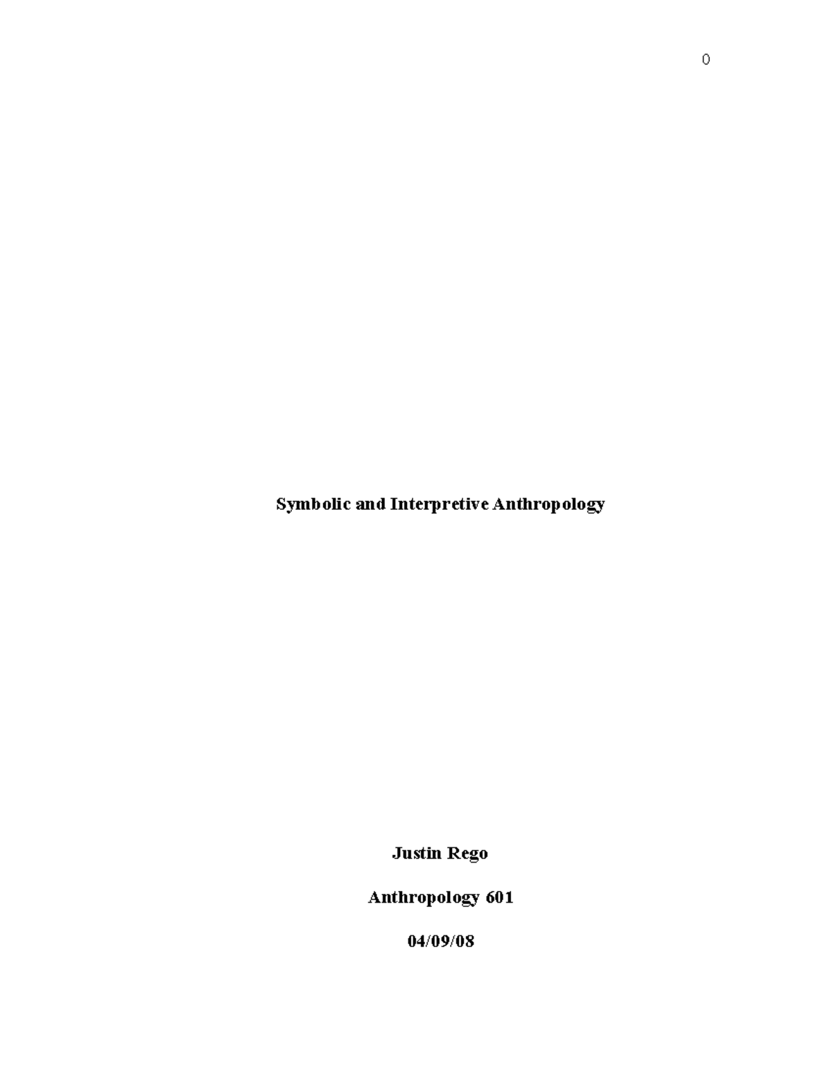 37180836 Essay 15 Symbolic Anthropology - Symbolic and Interpretive ...