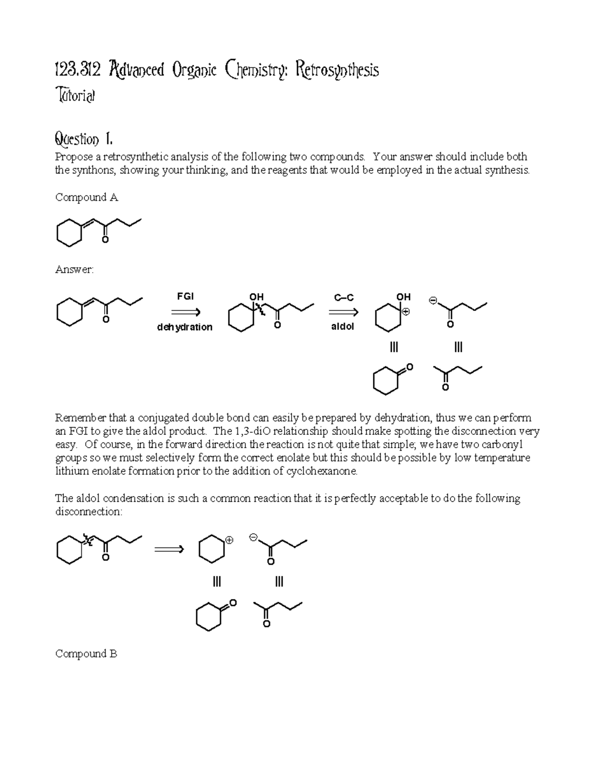 Tutorial of retrosynthetic analysis 01 - 123 Advanced Organic Chemistry ...