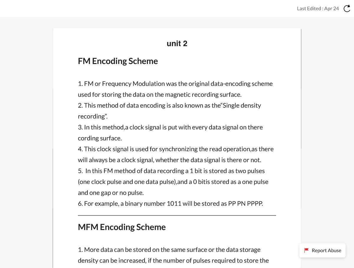 Csa unit 2 - csa unit - unit 2 FM Encoding Scheme 1. FM or Frequency ...