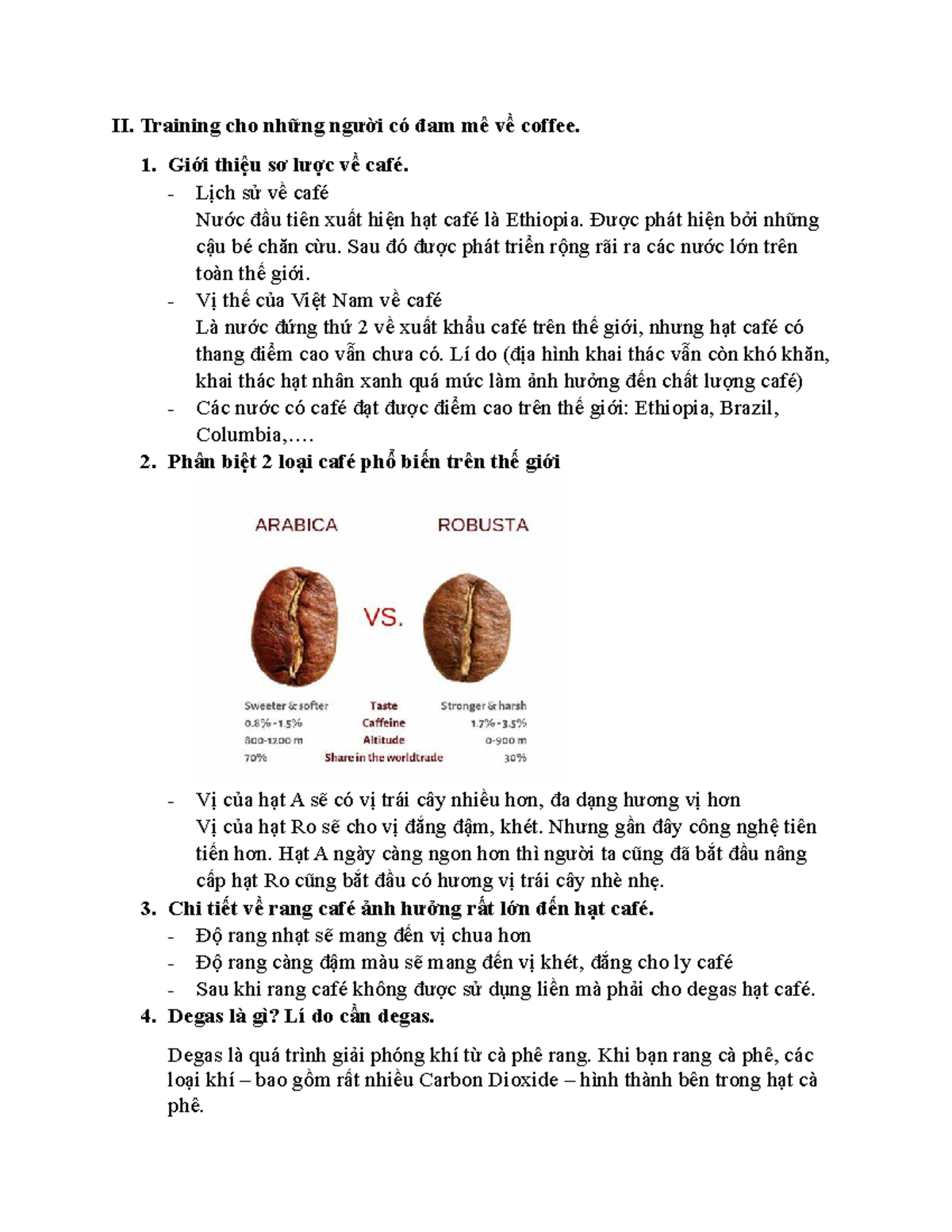 Training - sdfasdf - II. Training cho những người có đam mê về coffee ...