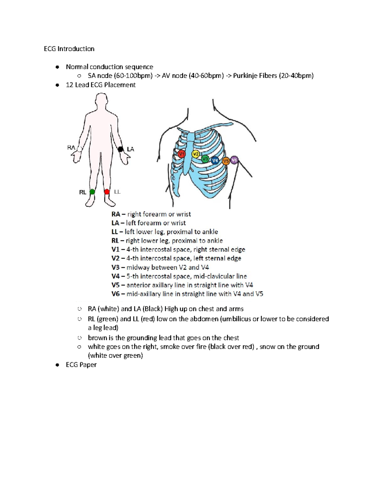 ECG Introduction - ECG Lab Notes - ECG Introduction Normal conduction ...